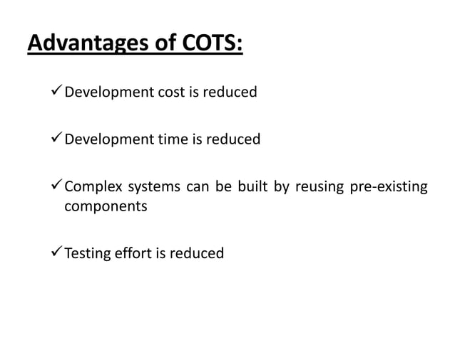 Off the-shelf components (cots) | PPTX