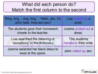 Phrasal Verbs – An Introductory Off2Class Lesson Plan For Your ESL Class