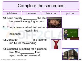 Phrasal Verbs – An Introductory Off2Class Lesson Plan For Your ESL Class