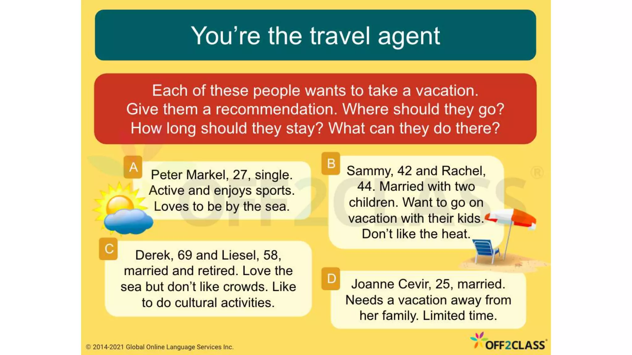 On Vacation - Planning Your Destination – An ESL Lesson Plan | PPTX