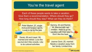 On Vacation - Planning Your Destination – An ESL Lesson Plan | PPTX