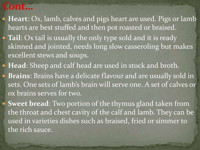 Offals | PPT | Cooking | Food & Drink