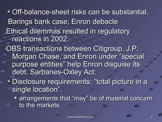 Off balance sheet | PPT