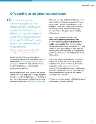 BetterCloud Whitepaper: Offboarding Inefficiencies and Security Threats | PDF