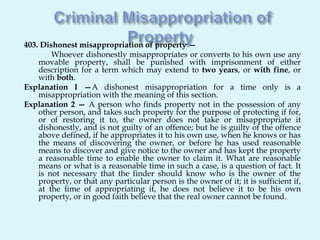 OFFENCES AGAINST PROPERTY | PPTX