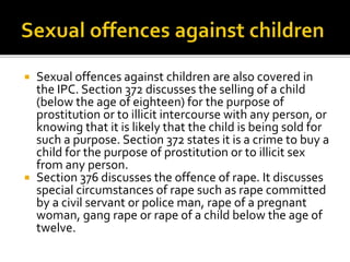 Offences related to children under ipc | PPTX | Crime & Harmful Acts to ...