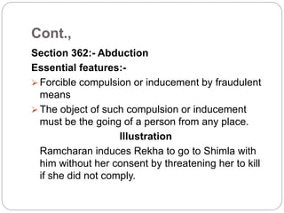 Offences towards body, Indian Penal Code 1860 | PPTX