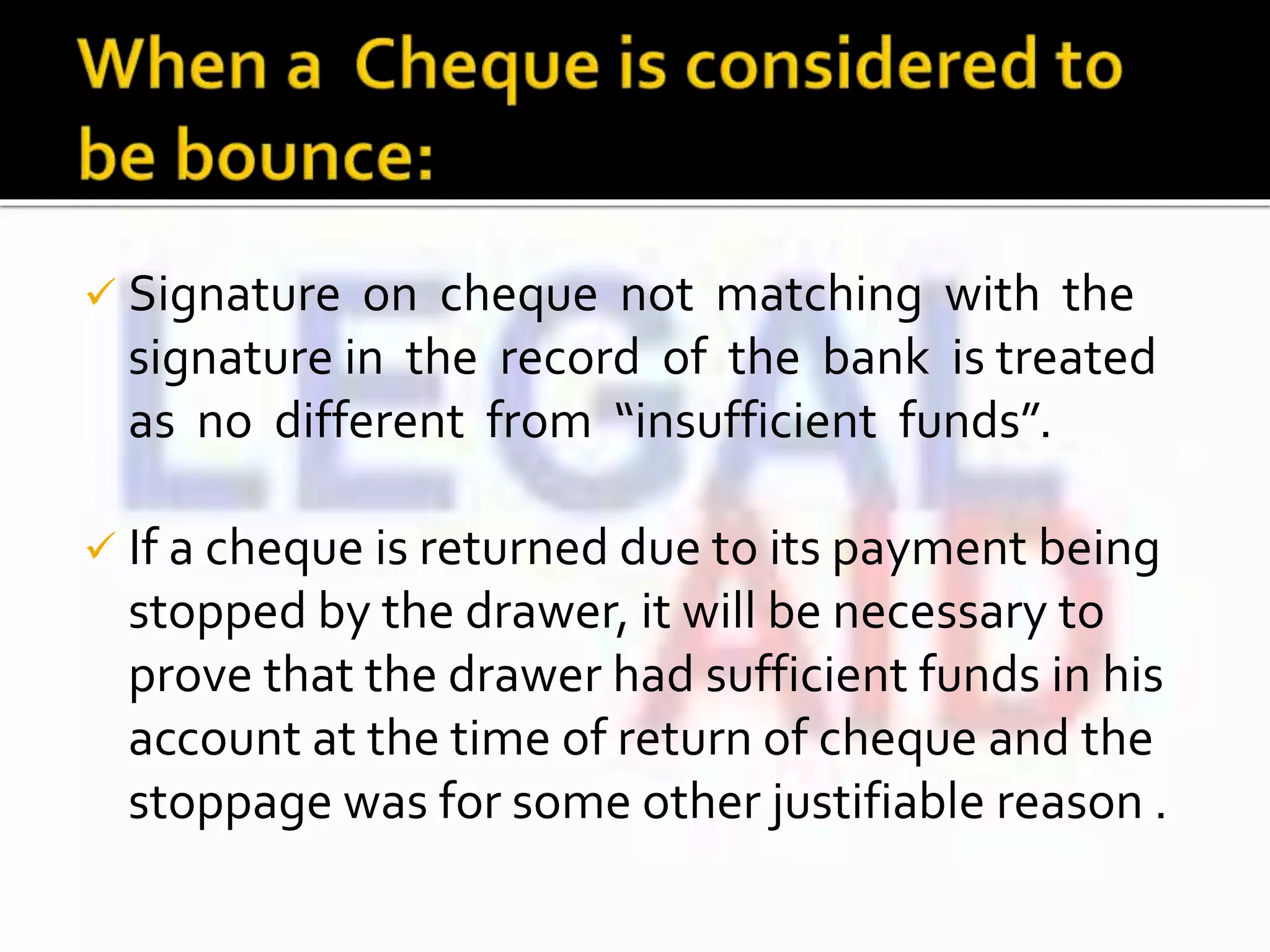 BOUNCING OF CHEQUE | PPTX