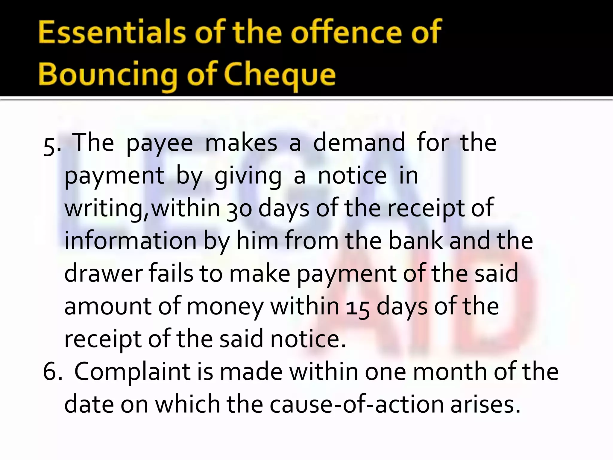 BOUNCING OF CHEQUE | PPTX