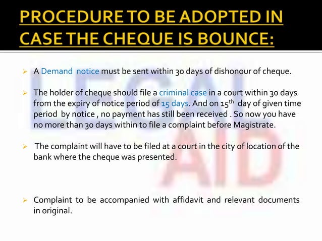 BOUNCING OF CHEQUE | PPTX