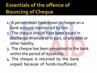 BOUNCING OF CHEQUE | PPTX