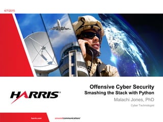 Offensive cyber security: Smashing the stack with Python | PPT