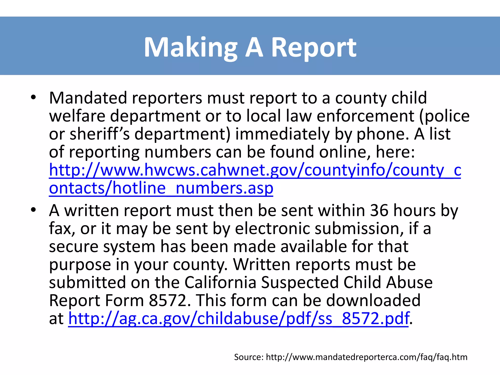 Mandated Reporting In California: A Guide For Churches | PPT
