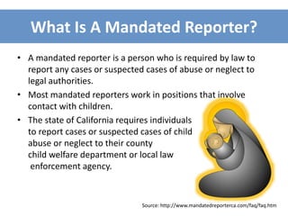 Mandated Reporting In California: A Guide For Churches | PPT