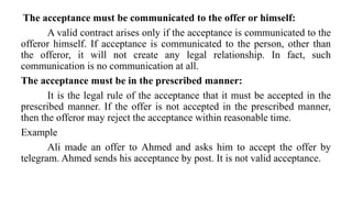 Offer and-acceptance-aamir | PPTX | Law