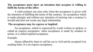 Offer and-acceptance-aamir | PPTX | Law