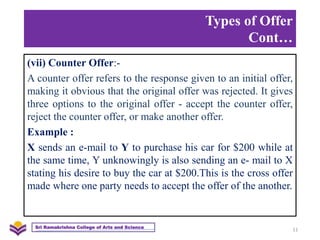 Legal Offer - Contract Law - BL.Unit I.pptx | Free Download