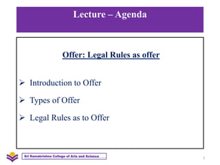Legal Offer - Contract Law - BL.Unit I.pptx