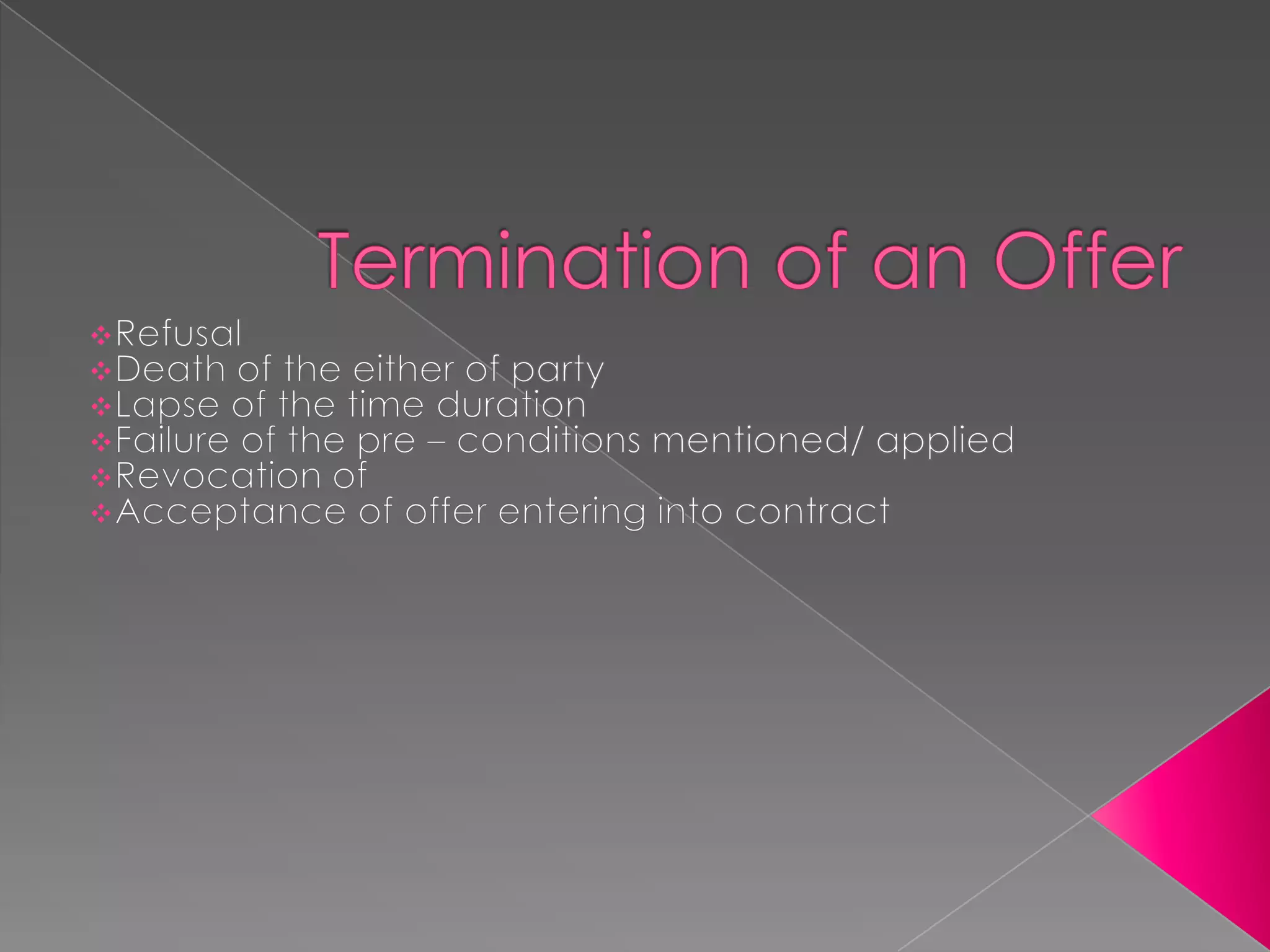 Offer & acceptance | PPT