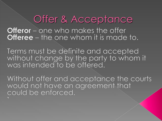 Offer & acceptance | PPT