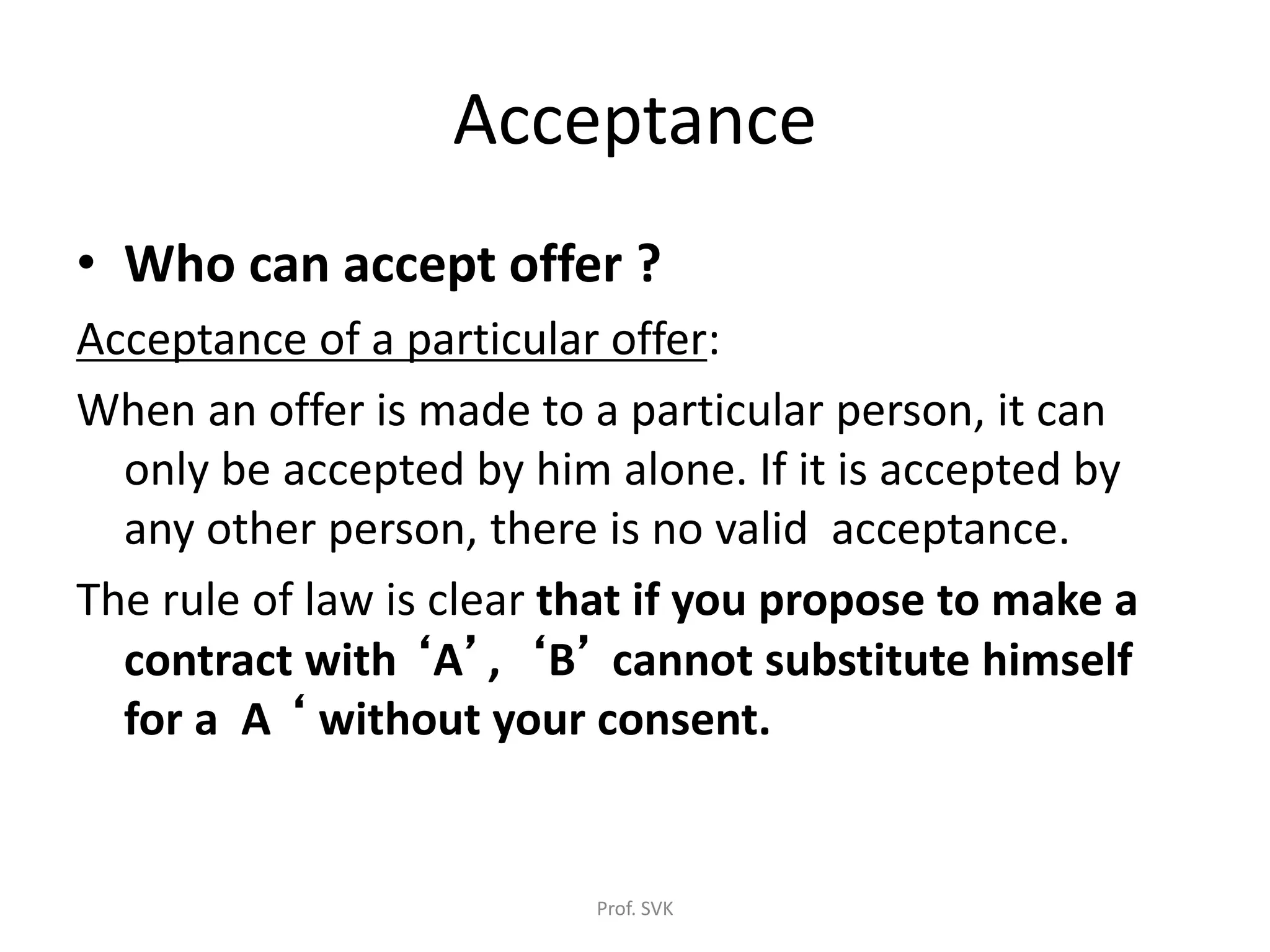 Offer and acceptance/Law of Contract/Business Law | PPTX