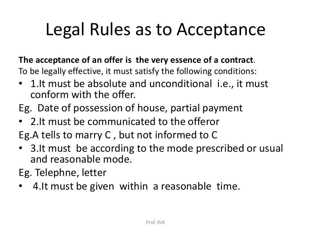 Offer and acceptance/Law of Contract/Business Law