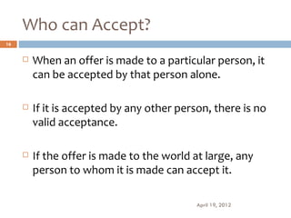 Offer and acceptence | PPT