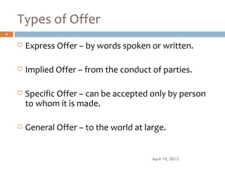 Offer and acceptence | PPT