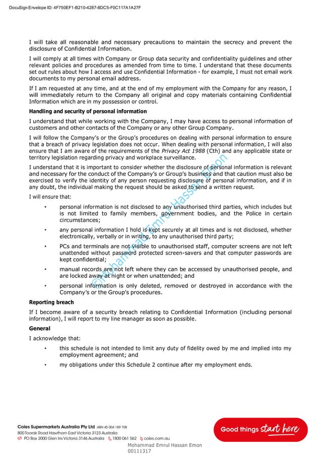 Offer Letter_EC (20201116-163318543) - Mohammad Emrul Hassan Emon Signed.pdf | Human Resources ...