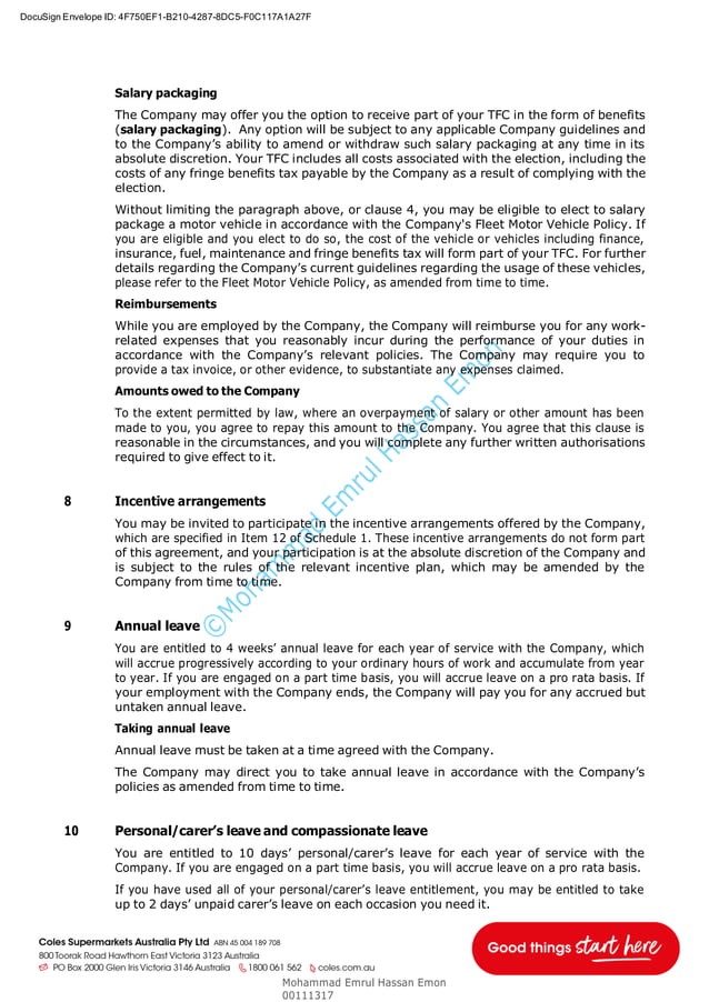 Offer Letter_EC (20201116-163318543) - Mohammad Emrul Hassan Emon Signed.pdf | Human Resources ...