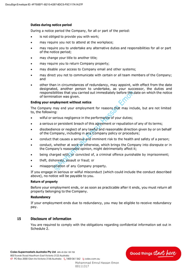 Offer Letter_EC (20201116-163318543) - Mohammad Emrul Hassan Emon Signed.pdf | Human Resources ...