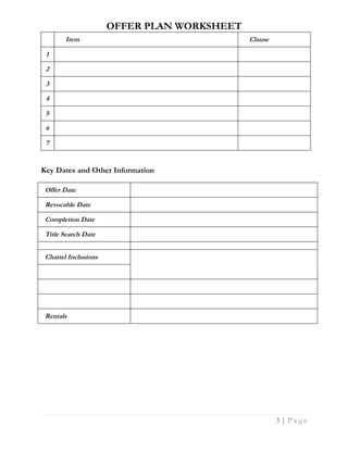Offer plan worksheet | DOC