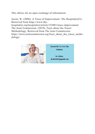 Offer three strategies for incorporating tracer methods in a healt.docx