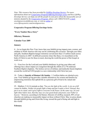 Offertory Moments Every Number Has A Story Env | PDF