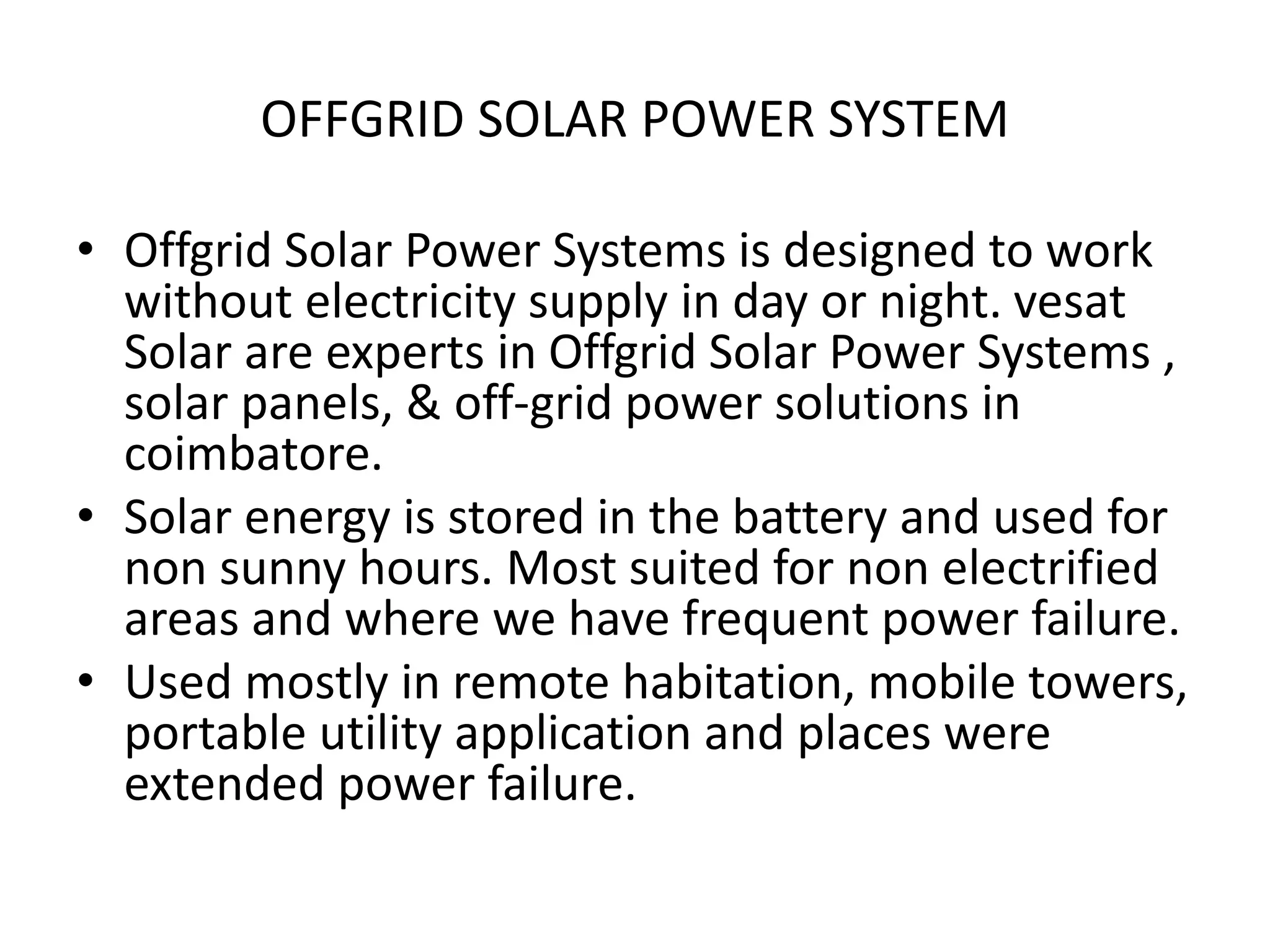 Off grid solar power system | PPTX