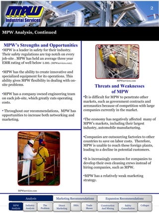 Cluster Project 3 report on MPW Industrial Cleaning Services | PPT