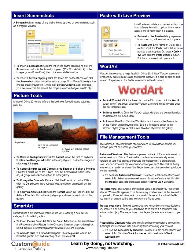 Office 2010-cheat-sheet