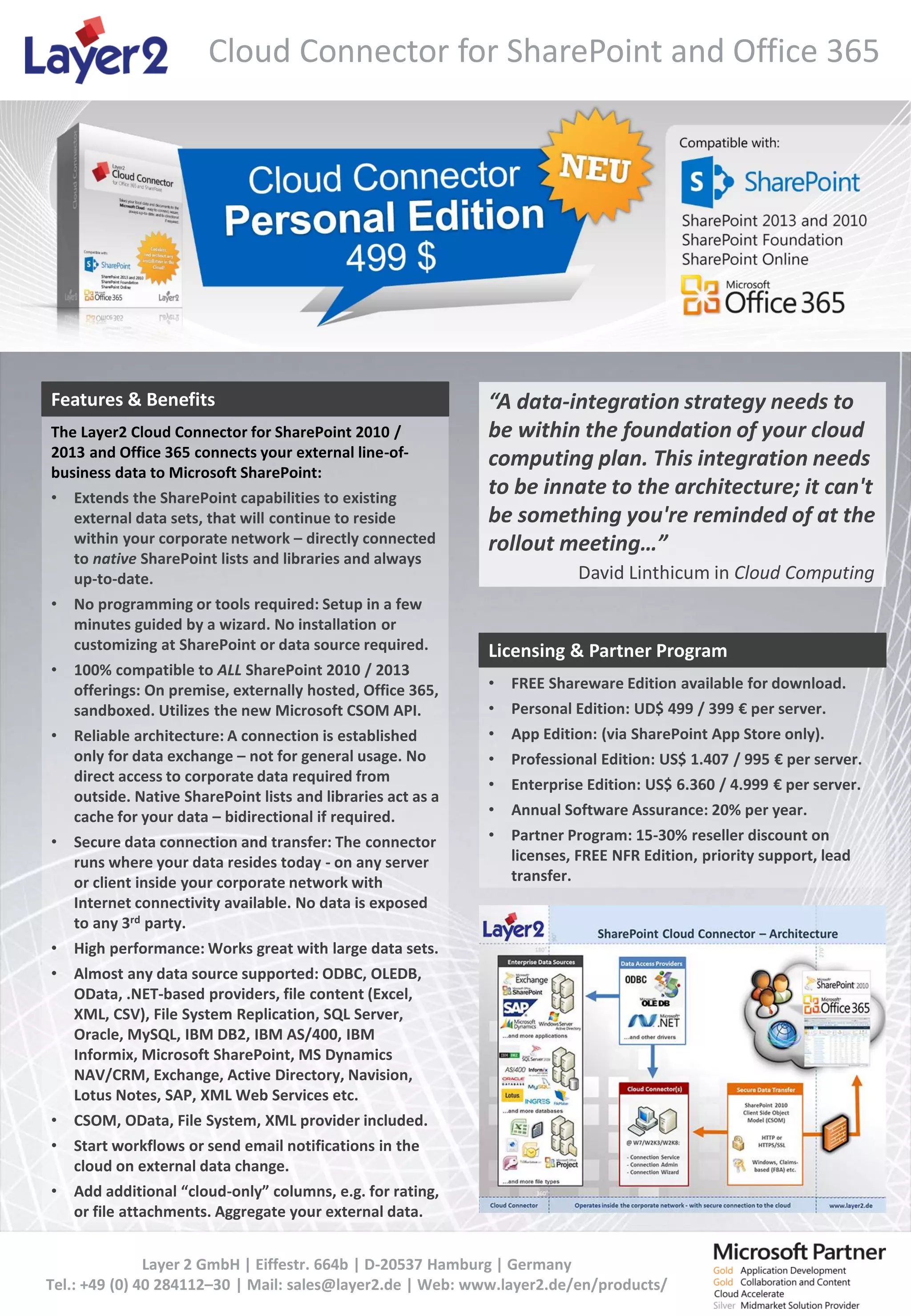 SharePoint Cloud Connector by Layer2 | PDF
