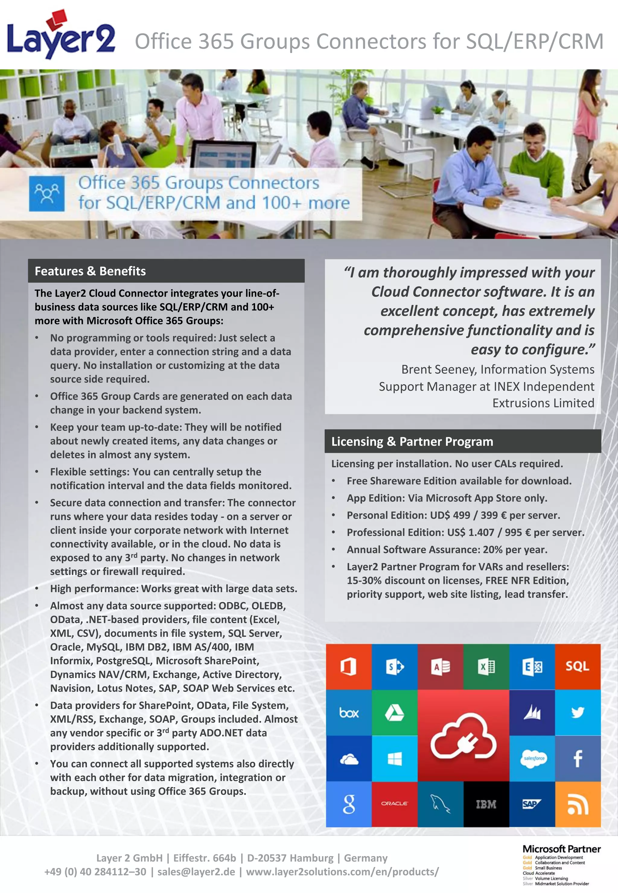 Office 365 Groups Connectors for SQL/ERP/CRM and 100+ more | PDF ...