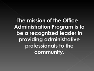 Office Administration Program | PPT