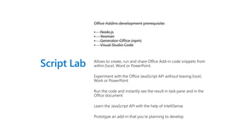 Prototyping Office AddIns using ScriptLab | PPT