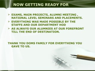 Doms Mku batch 2013-15 | PPT