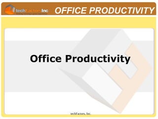 Office-Productivity Microsoft Excel .ppt