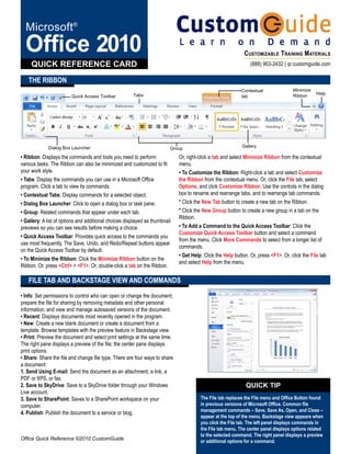 Office quick-reference-2010 | PDF