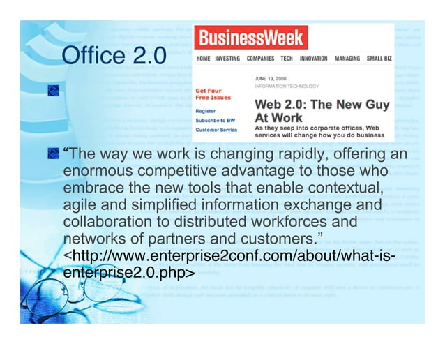 Office 2.0 / Enterprise 2.0 | PPT