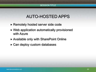 Office 365 - Introduction to SharePoint Online Development - SharePoint Connections 2013 | PPT