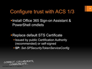 Office 365 and SharePoint 2013 Hybrid Environments | PPTX | Cloud ...