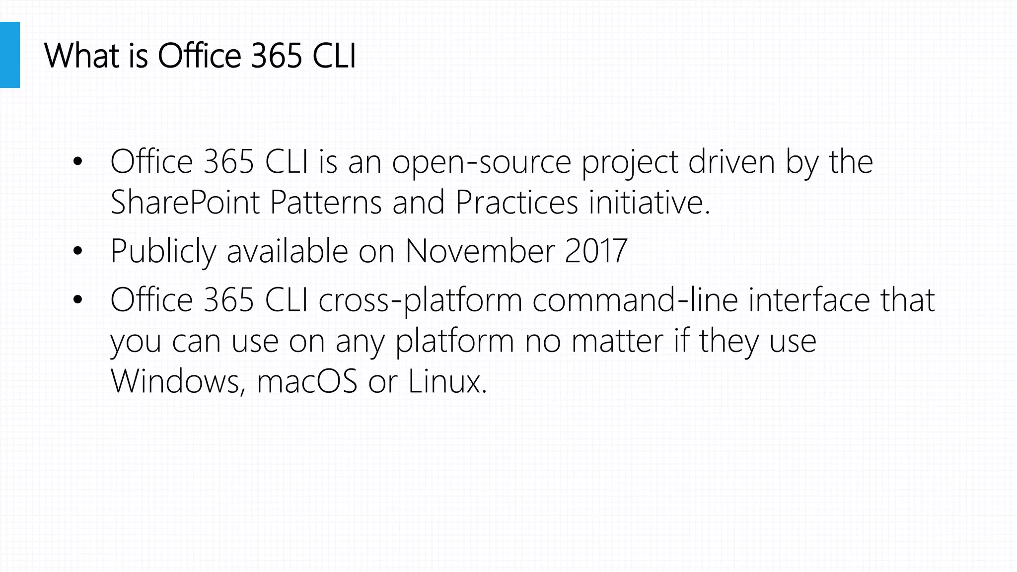 Office 365 CLI: Managing Office 365 tenant and SharePoint Online | PPT