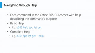 Office 365 CLI: Managing Office 365 tenant and SharePoint Online | PPT