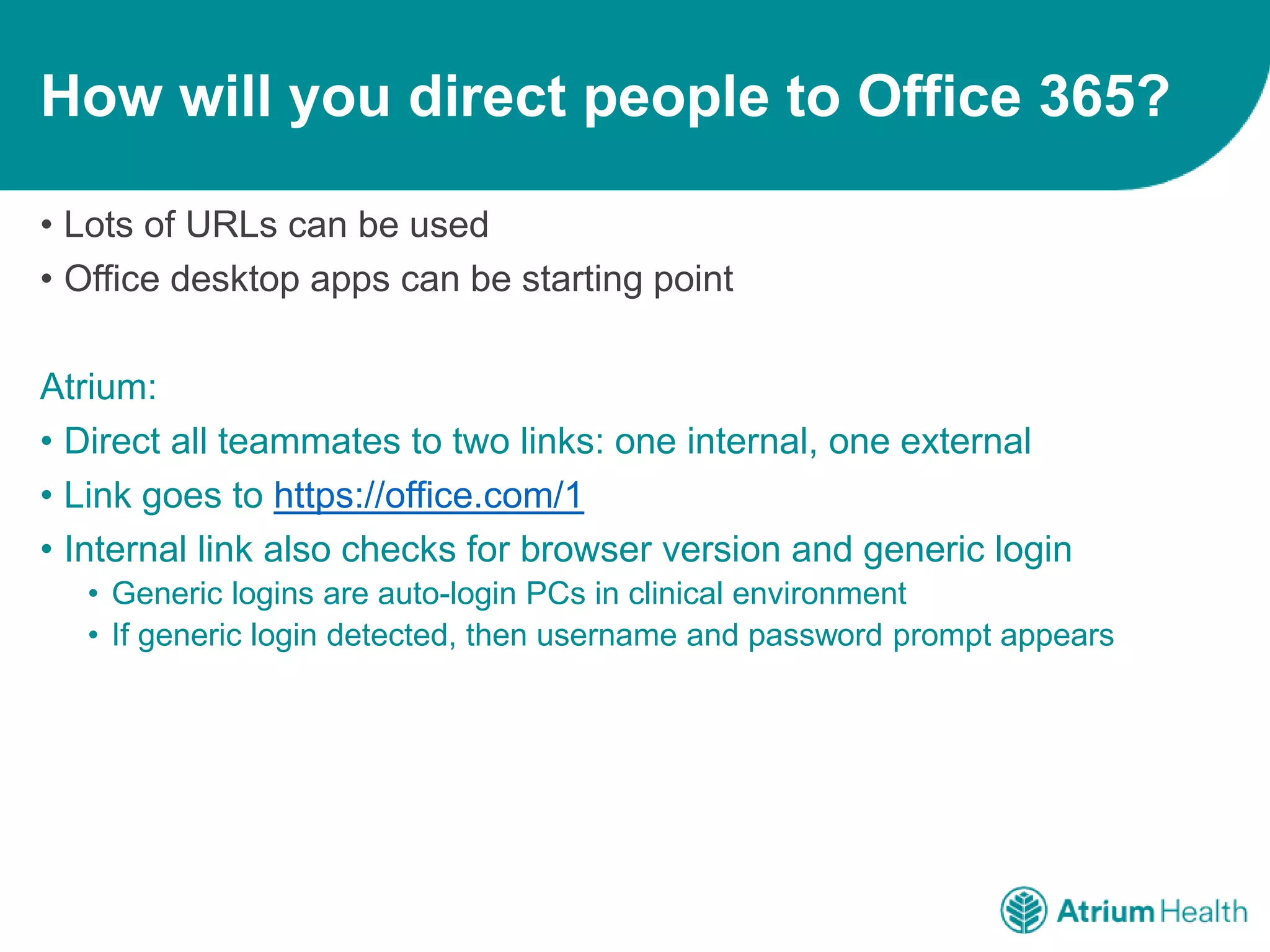 How Atrium Health SharePoint Team Manages Office 365 | PPTX